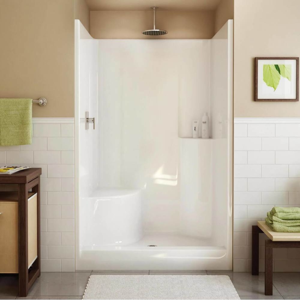 Evergreen 48 x 37 AcrylX Alcove Center Drain One-Piece Shower in ...